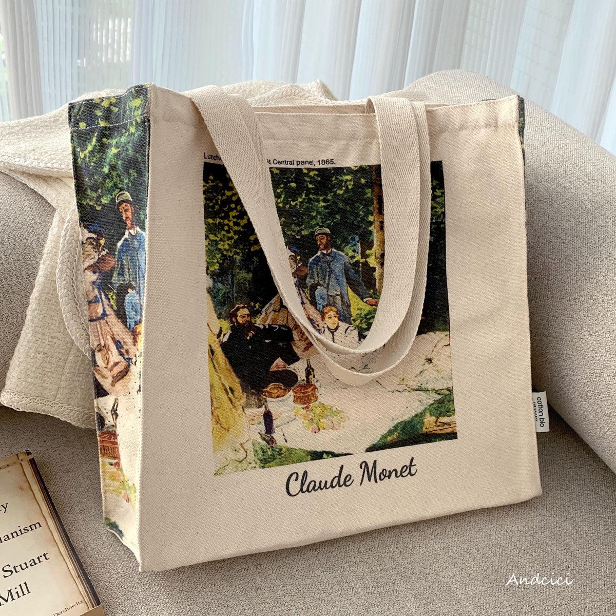 Claude Monet Luncheon on the Grass, 1866 Canvas Tote Bag with Zip – Andcici