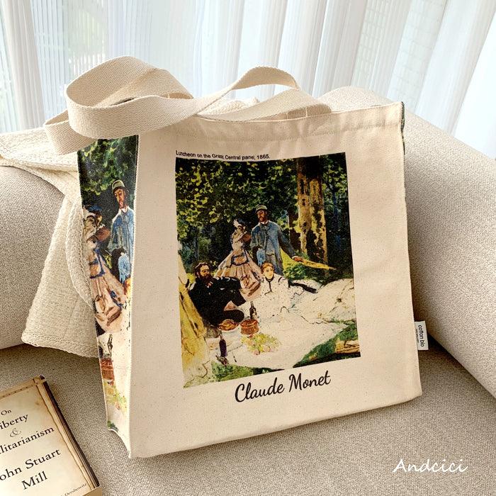 Claude Monet Luncheon on the Grass, 1866 Canvas Tote Bag with Zip – Andcici