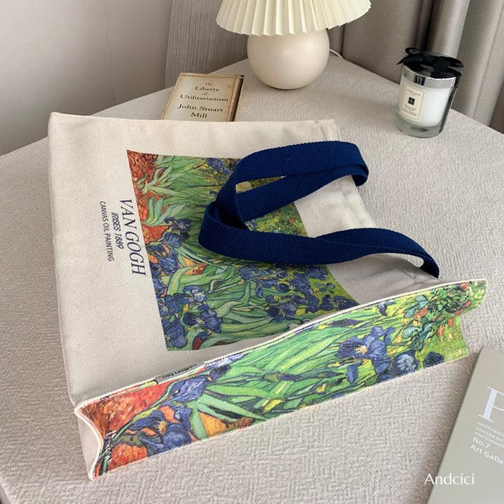 Vincent Van Gogh Irises, 1889 Canvas Tote Bag with Zip – Andcici