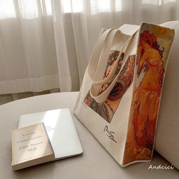 Alphonse Mucha Monte Carlo, 1897 Canvas Tote Bag with Zip – Andcici