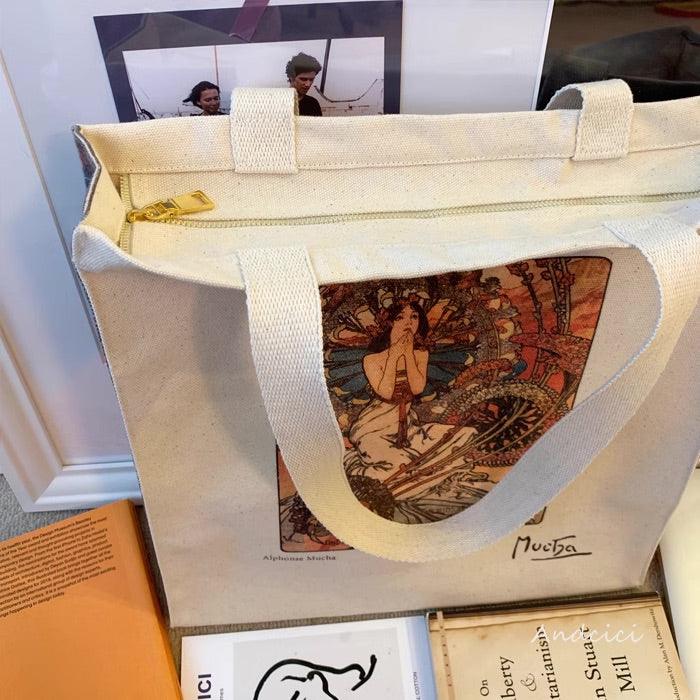 Alphonse Mucha Monte Carlo, 1897 Canvas Tote Bag with Zip – Andcici