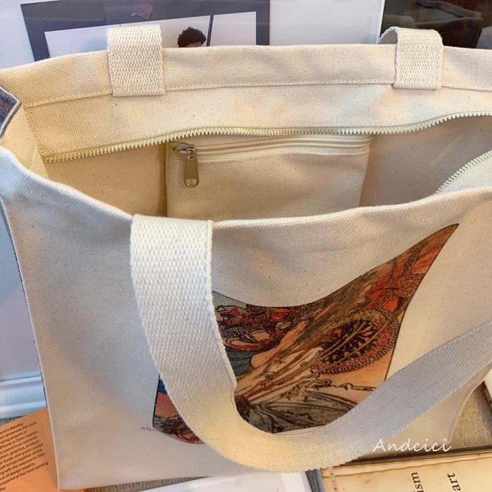 Alphonse Mucha Monte Carlo, 1897 Canvas Tote Bag with Zip – Andcici